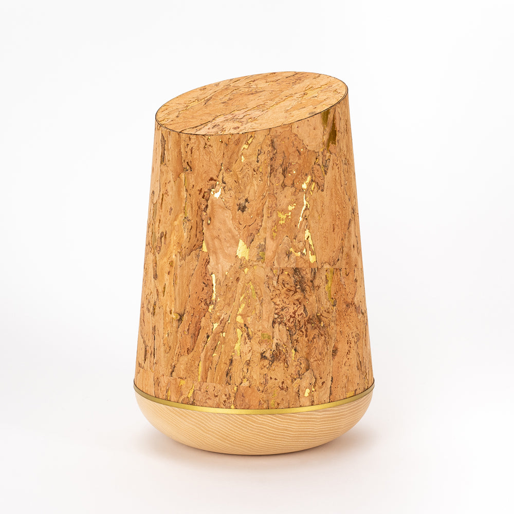 Cork Wood Urn "Golden-Brown"